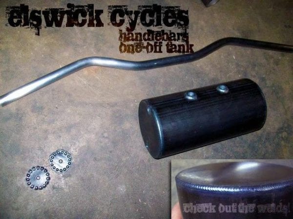 custom handlebars and one-off fuel tank - bikerMetric